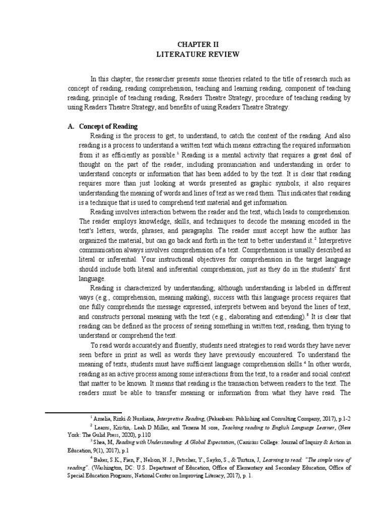 Literature Review on Concepts and Theories Related to Teaching Reading ...