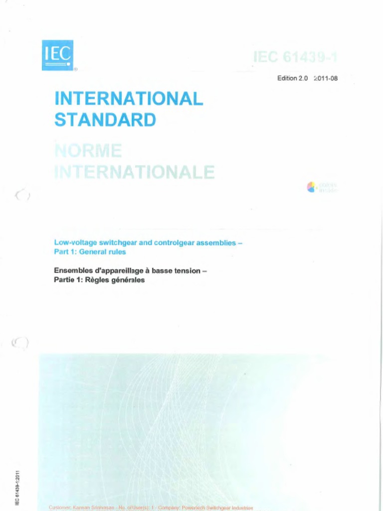 Iec 61439 | PDF