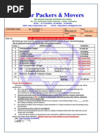 Sample Packers Movers Bill Format | PDF