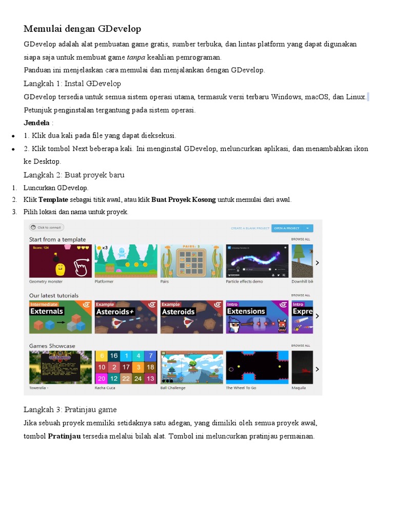 Panduan GDevelop untuk Pemula | PDF