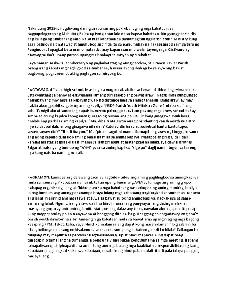 Pagtawag, Paghamon, Pagtugon Sa Misyon | PDF