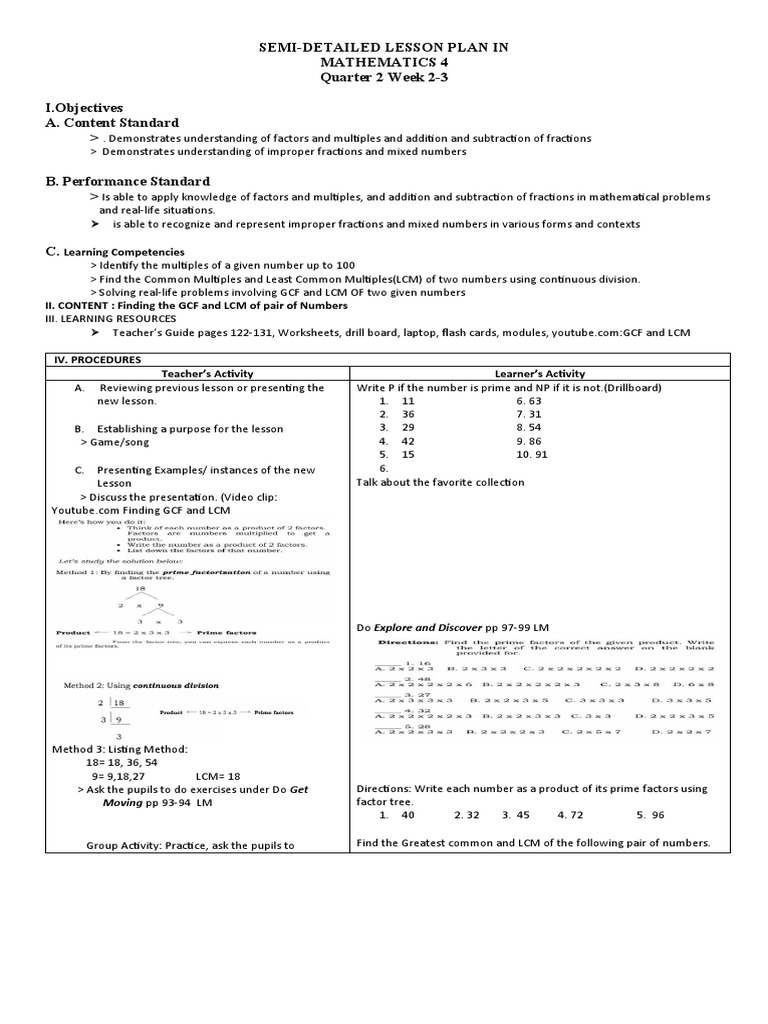 Exploring Factors, Multiples, and Fractions through Real-World Problem ...