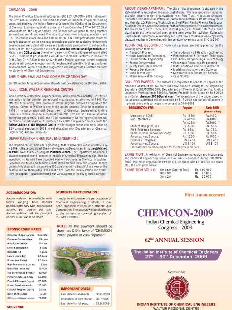 Chemcon 2009 | PDF | Engineering | Physical Sciences
