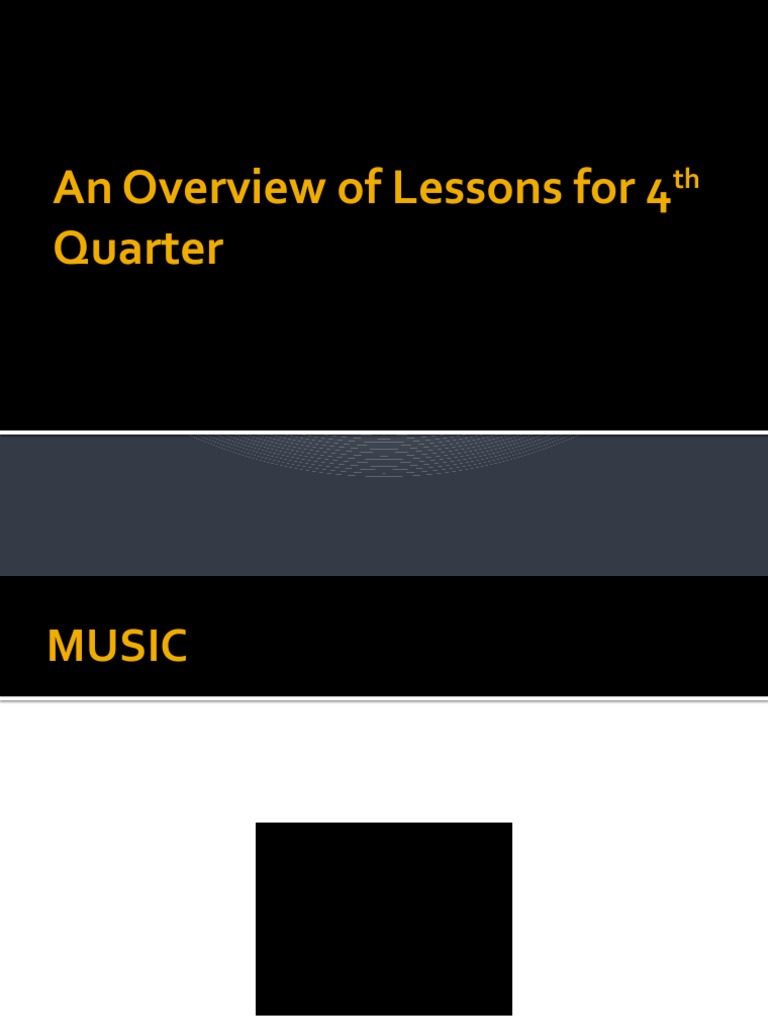 4th Quarter Lesson Overview: Arts & PE | PDF | Art