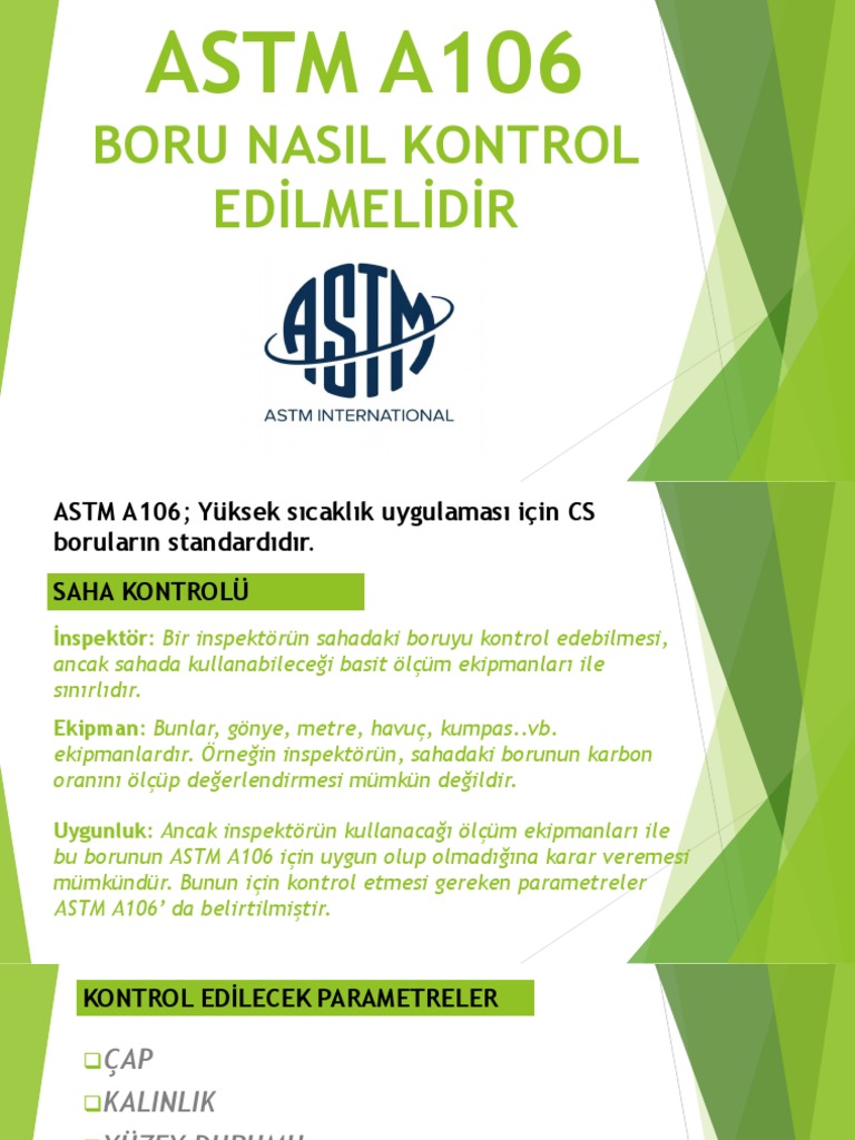 ASTM A106 Boru Kontrolü | PDF