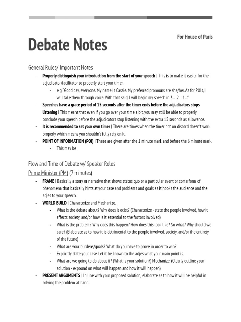 Debate Notes | PDF