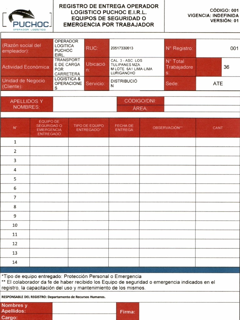 Formato de Epp | PDF