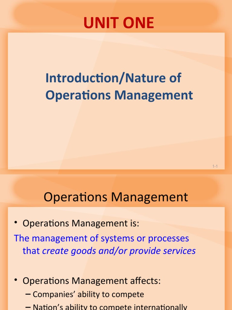 Introduction To Operations Management | PDF | Operations Management ...