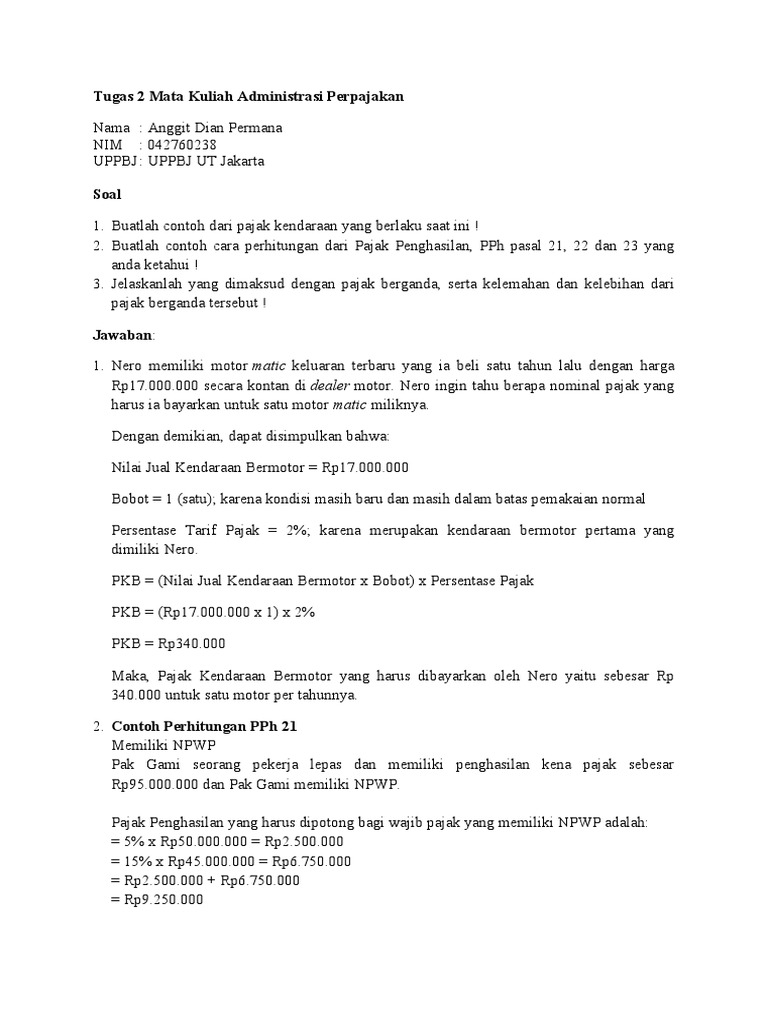 TUGAS 2 - Administrasi Perpajakan | PDF