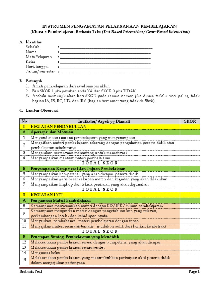 18.14 - Pengamatan Praktik - Text Based Interaction Genre Based ...