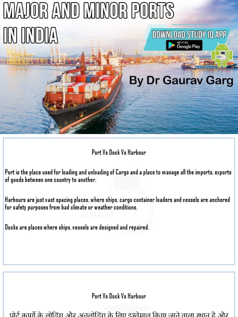 09 PPT Major and Minor Ports in India | PDF