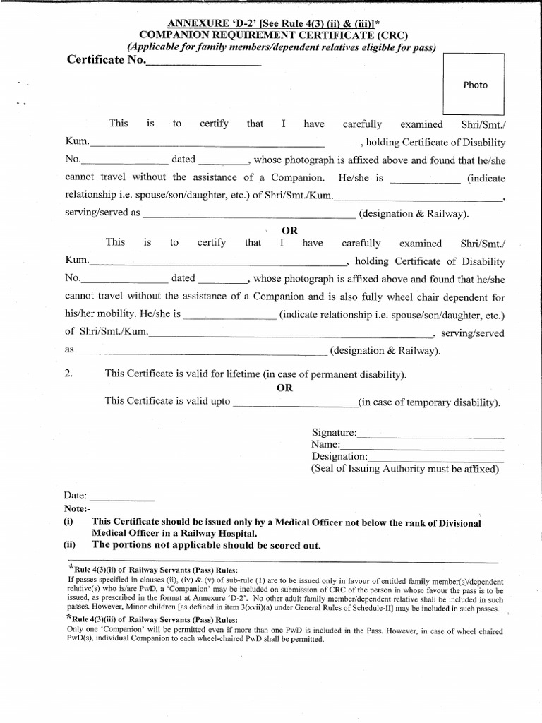 CRC Form 2 | PDF