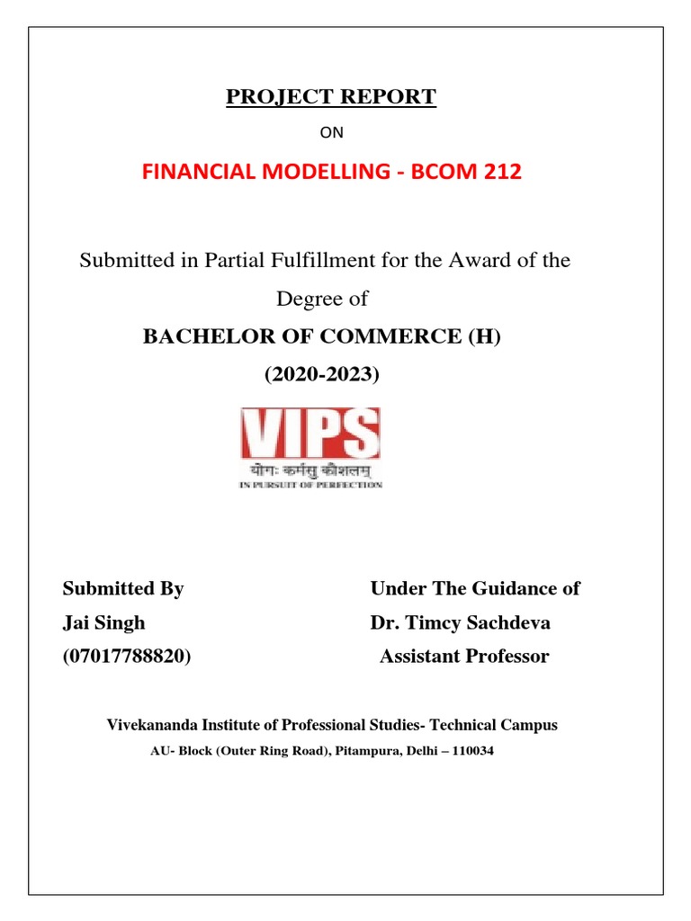 Financial Modelling Project Report | PDF | Discounted Cash Flow ...