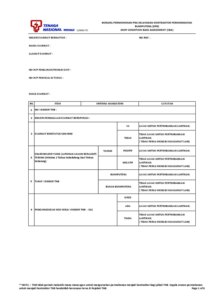 01 Semakan Permohonan KPB - CBA | PDF
