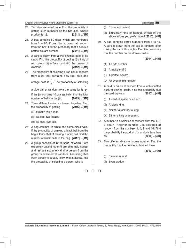CBSE-X Chapterwise (Previous Years) Qs - Science & Maths-Min (Dragged ...