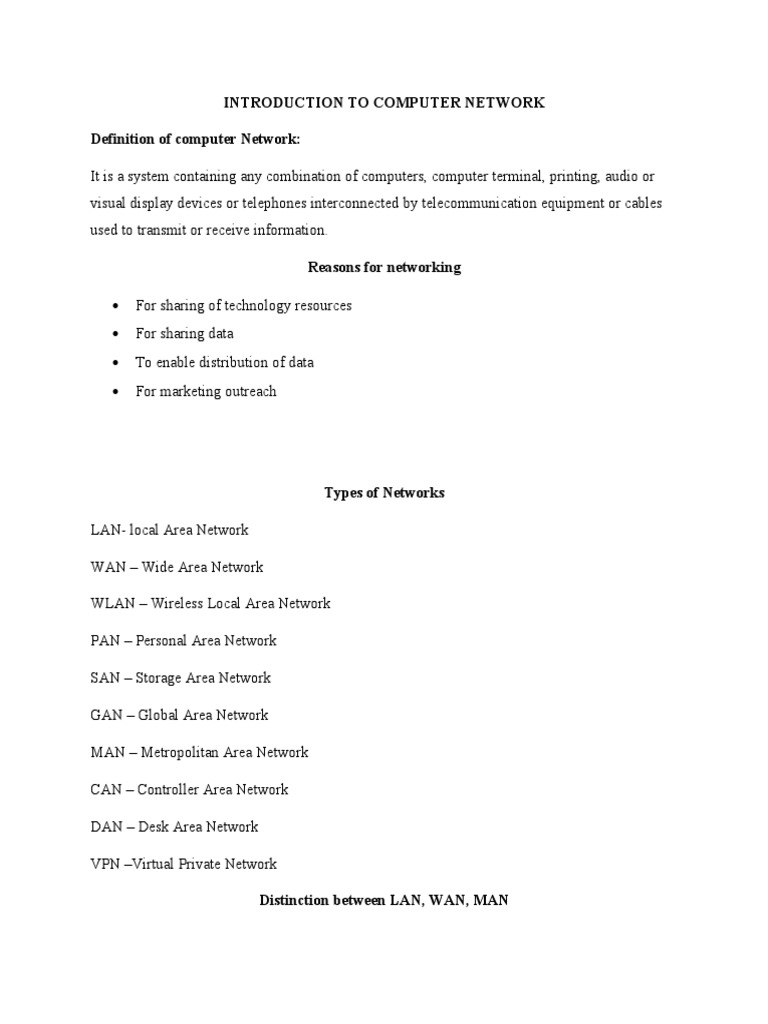 Introduction To Computer Network | PDF | Computer Network | Information Technology