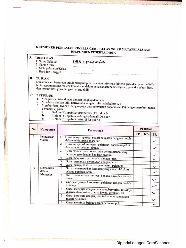 Evaluasi Diri Dari Siswa | PDF