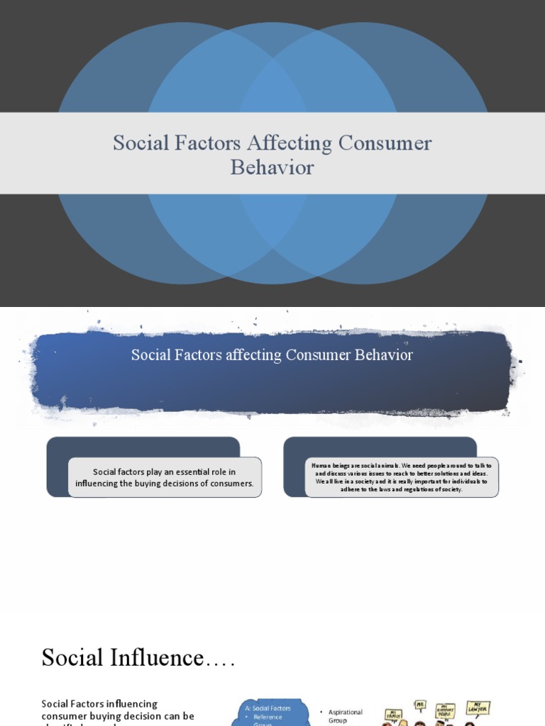 Social Factors Affecting Consumer Behavior | PDF