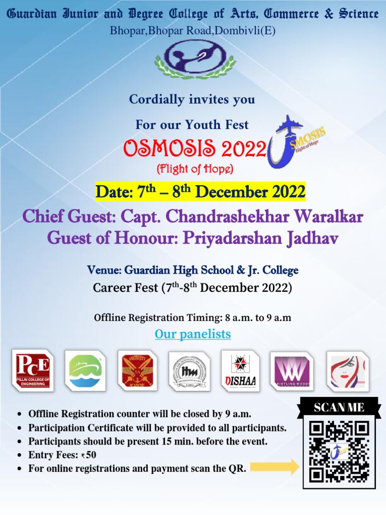 Osmosis 2022 (Flight of Hope): Invitation and Guidelines for Guardian ...