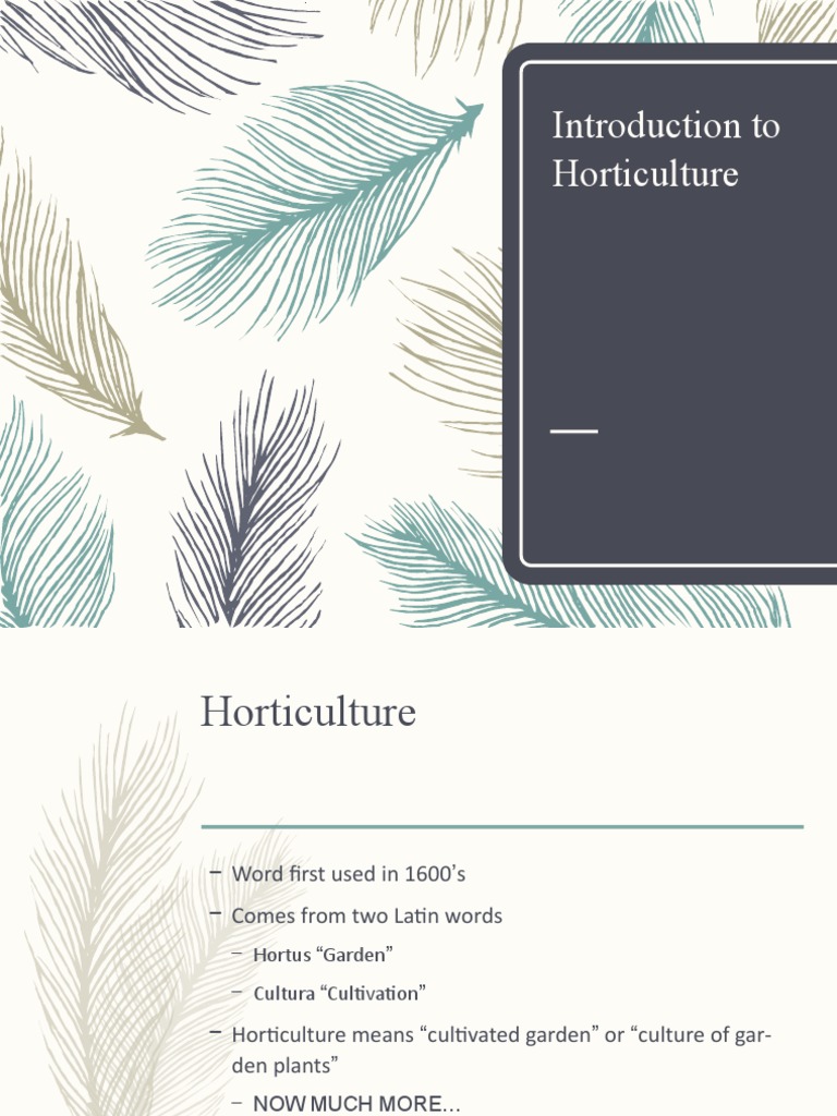 History and Branches of Horticulture | PDF | Horticulture | Plants