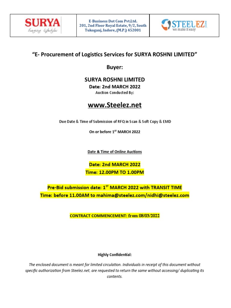 Terms Conditions Surya Roshni LTD DT 2 Mar 22 Steelez | PDF | Receipt ...