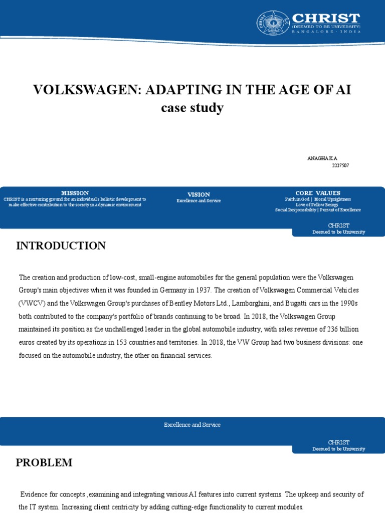 Volkswagen Group Case Pdf Artificial Intelligence Intelligence