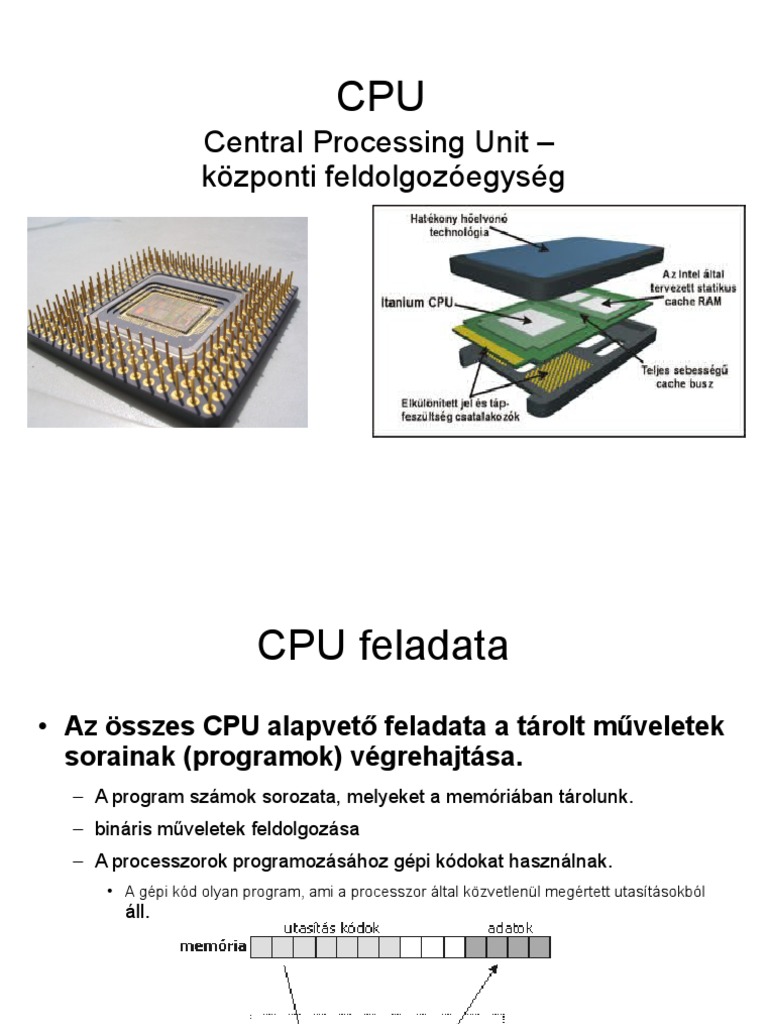 Central Processing Unit - Központi Feldolgozóegység | PDF