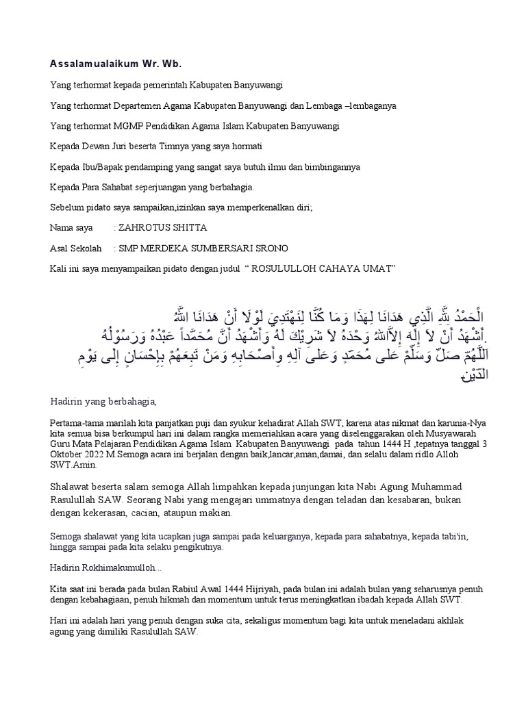 Teks Pidato Singkat | PDF