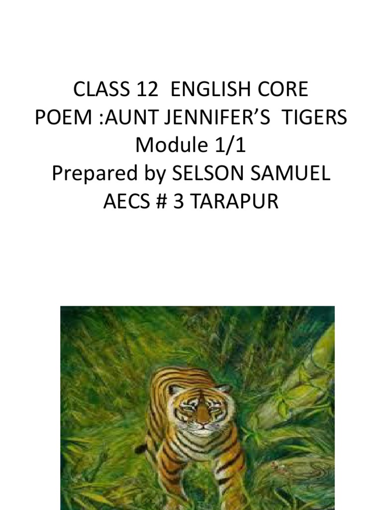 Analysis of Aunt Jennifer's Tigers | PDF | Poetry | Feminism