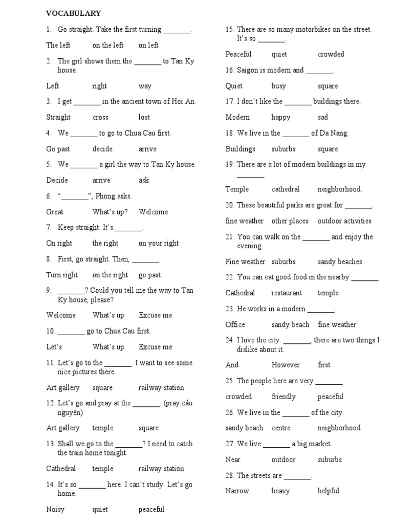 Global Success 6-U4 QUIZ | PDF