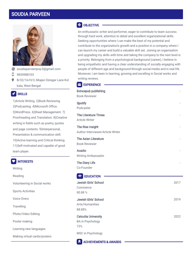 Resume Updated of Soudia | PDF | Communication | Cognition