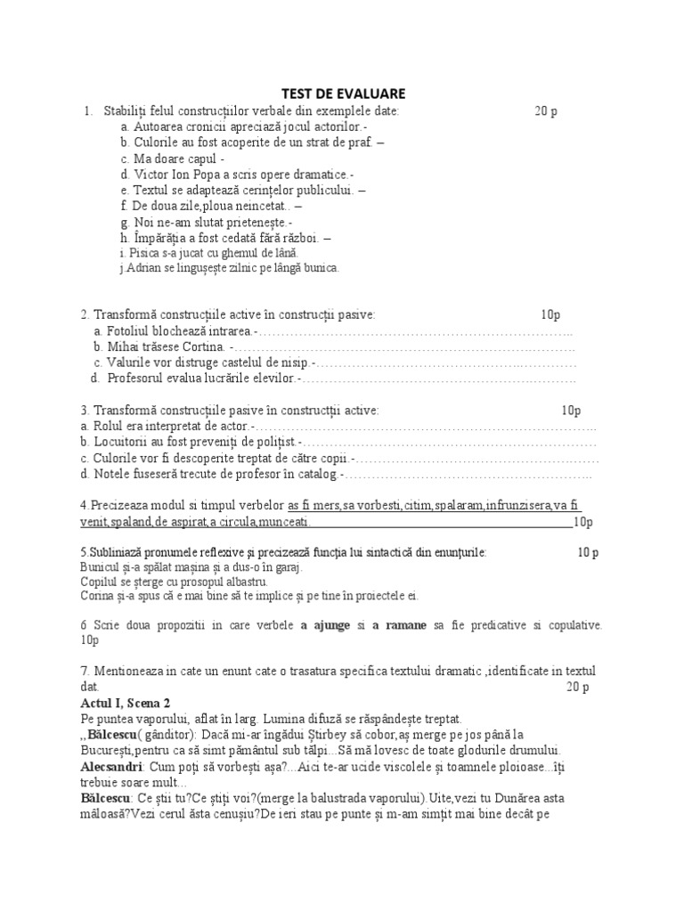 Gen Dramatic Evaluare | PDF