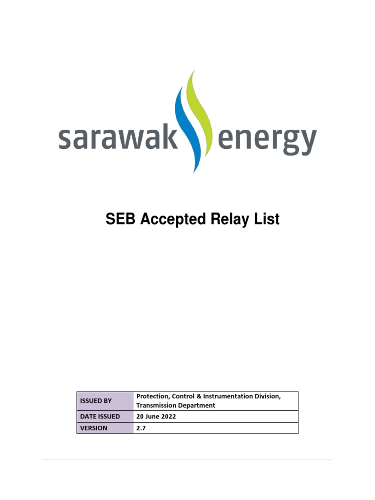 RES Accepted Relay List - V2.7 - 20.06.2022 | PDF | Relay | Transformer