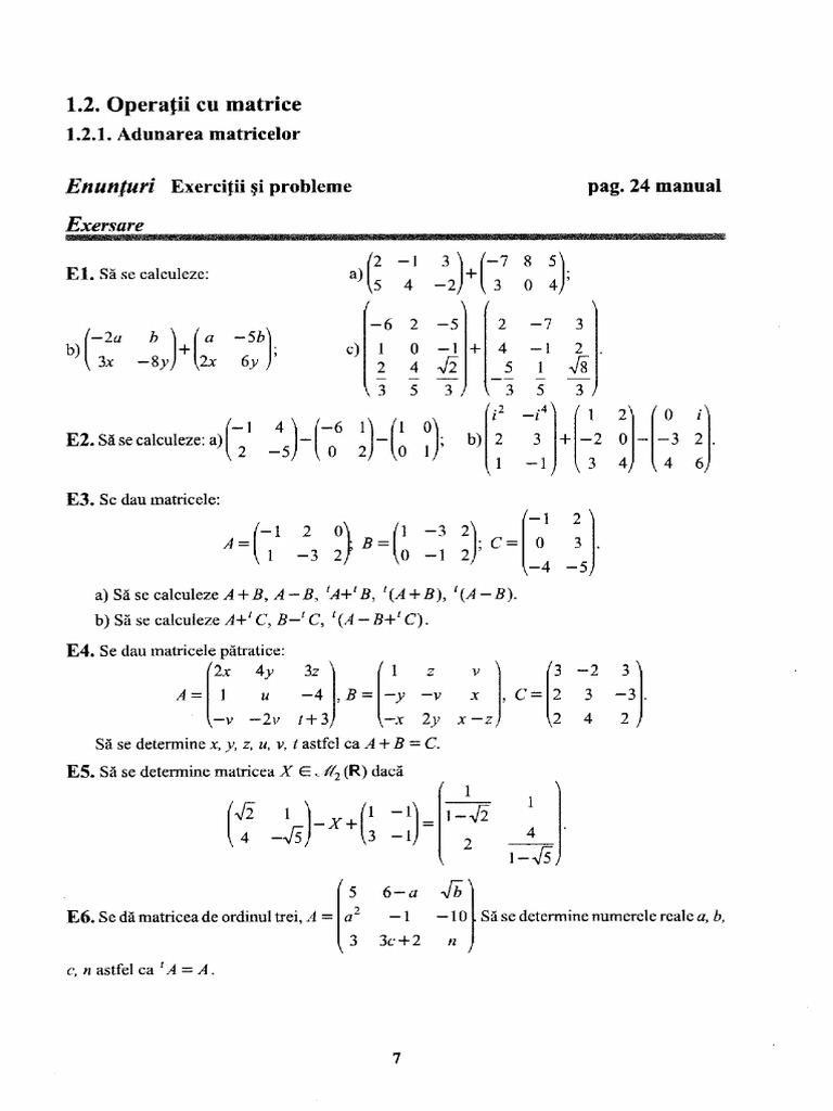 Adunarea Matricelor | PDF