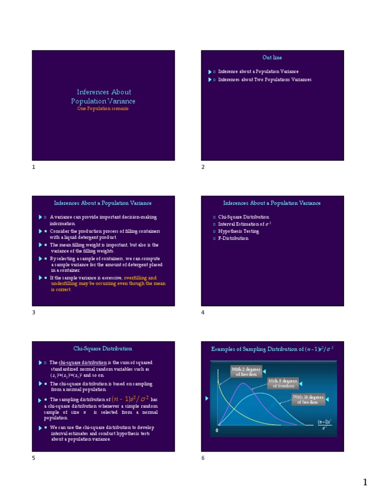 Inference on Population Variance | PDF | P Value | Chi Squared Distribution