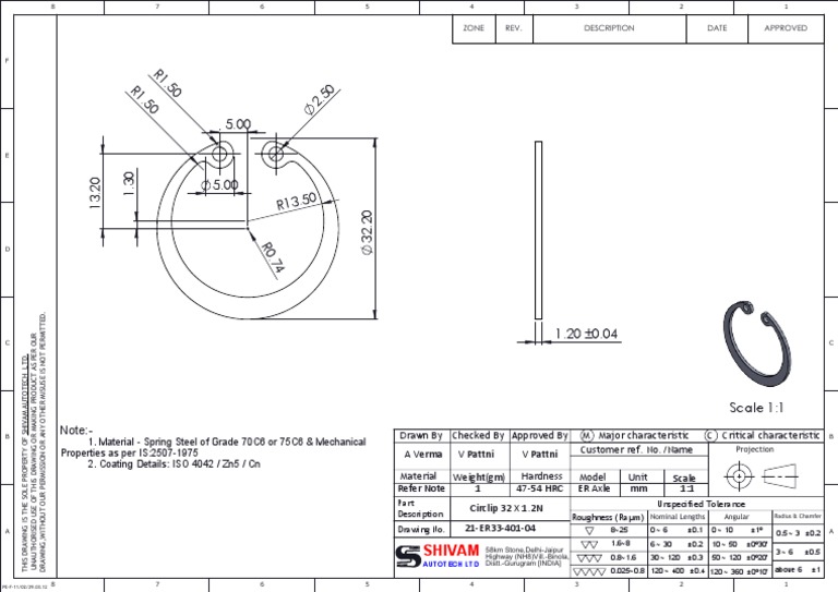 ER Axle Technical Drawing | PDF | Materials