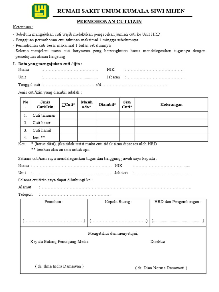 Form Cuti | PDF | Hukum