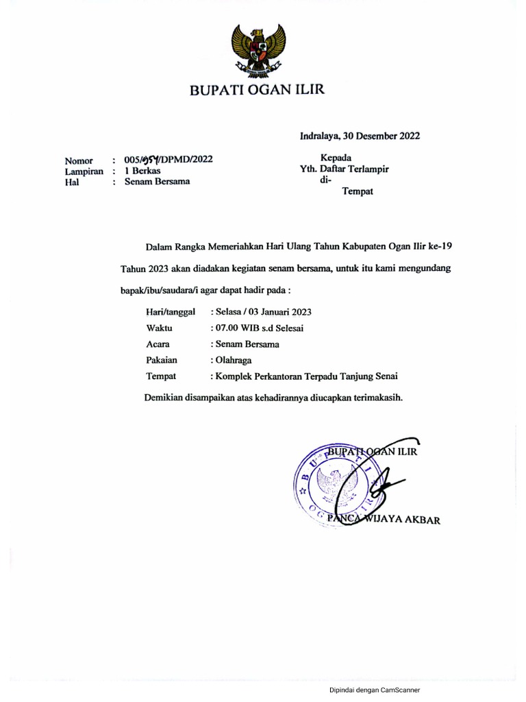 Undangan Senam Bersama | PDF