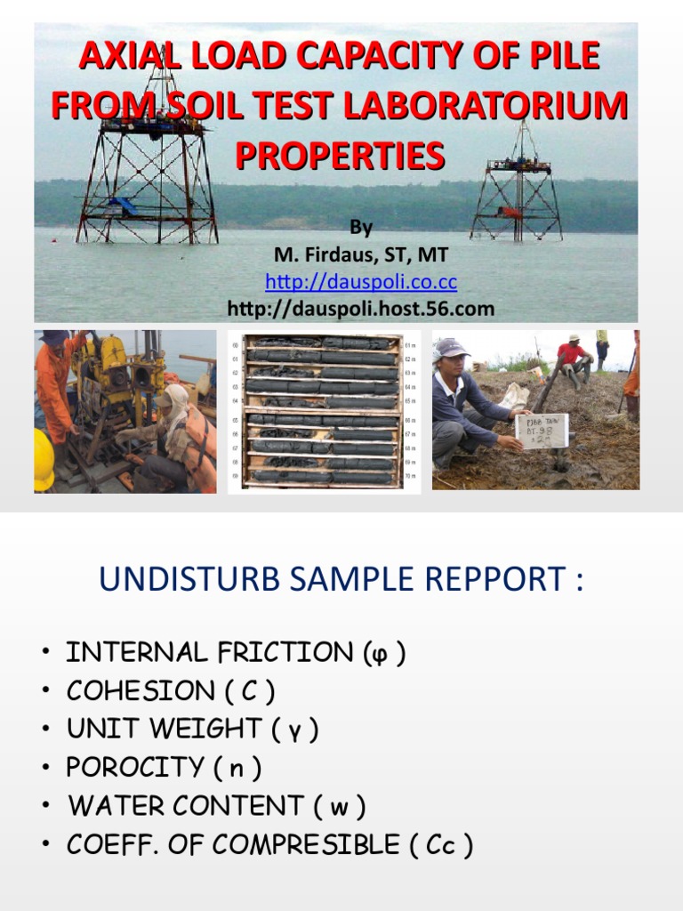 Axial Load Capacity Of Pile From Uds Data Pdf Deep Foundation