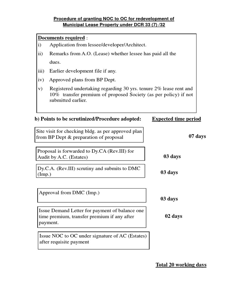 ESTATE - NOC To OC Flow Chart | PDF | Lease | Real Estate