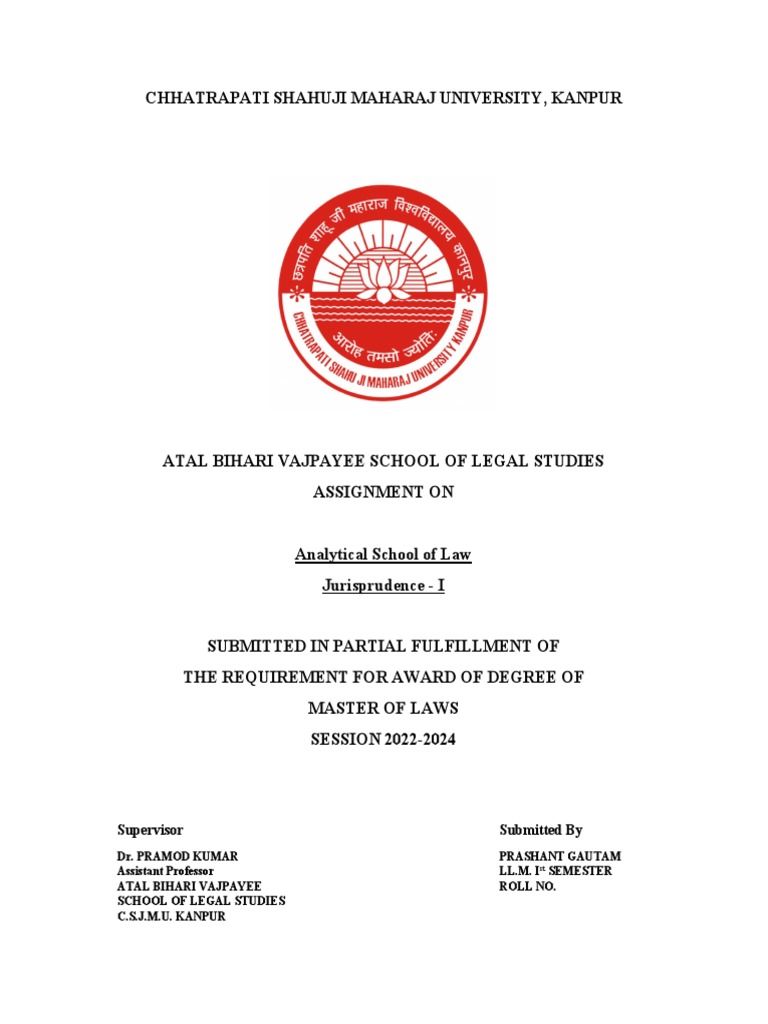 Analytical School Of Law Prashant Kumar Gautam Pdf Jurisprudence Justice