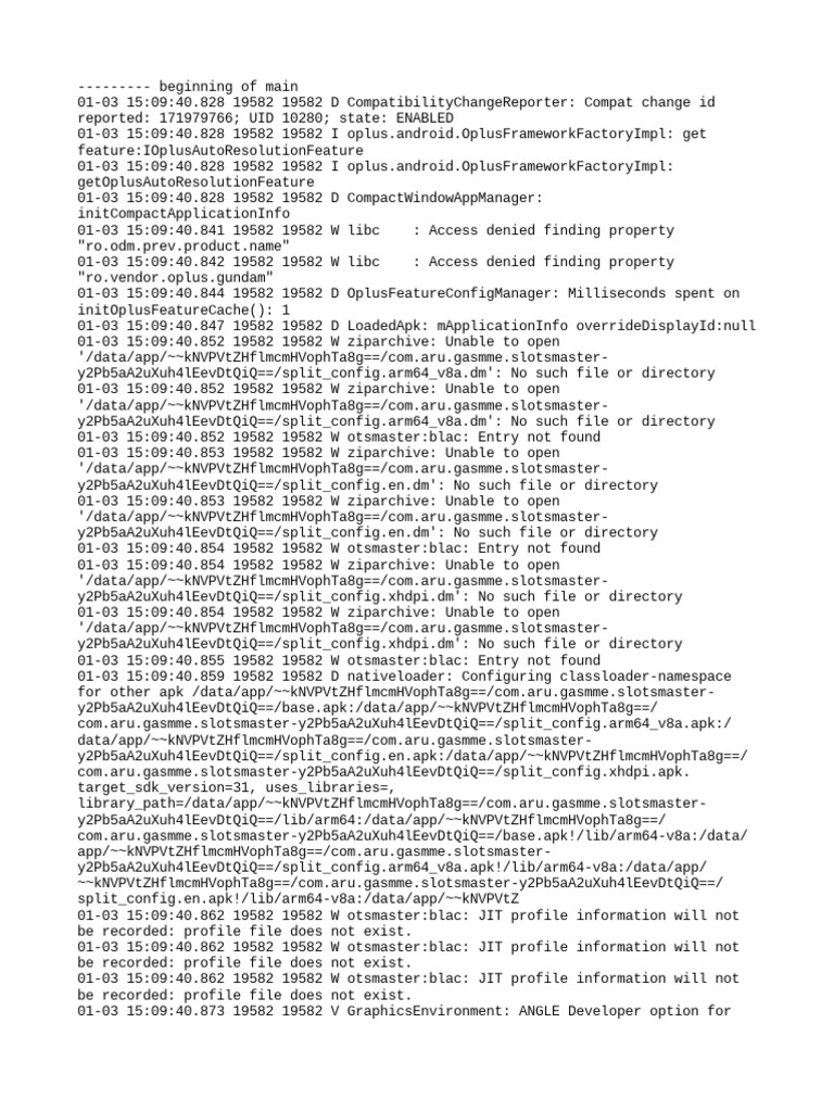 Com - Aru.gasmme - Slotsmaster Logcat | PDF | Java (Programming Language) | Android (Operating ...