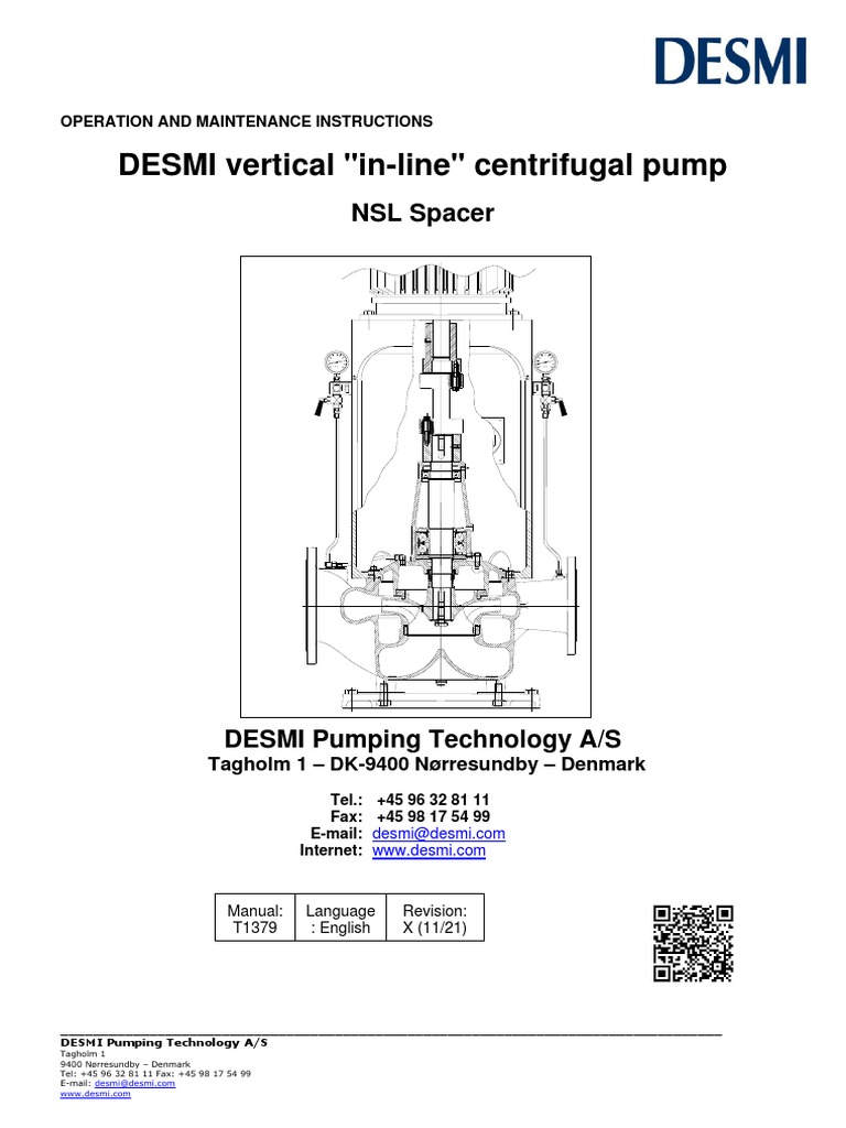 Desmi Operations and Maintenance Instructions | PDF | Pump | Bearing (Mechanical)