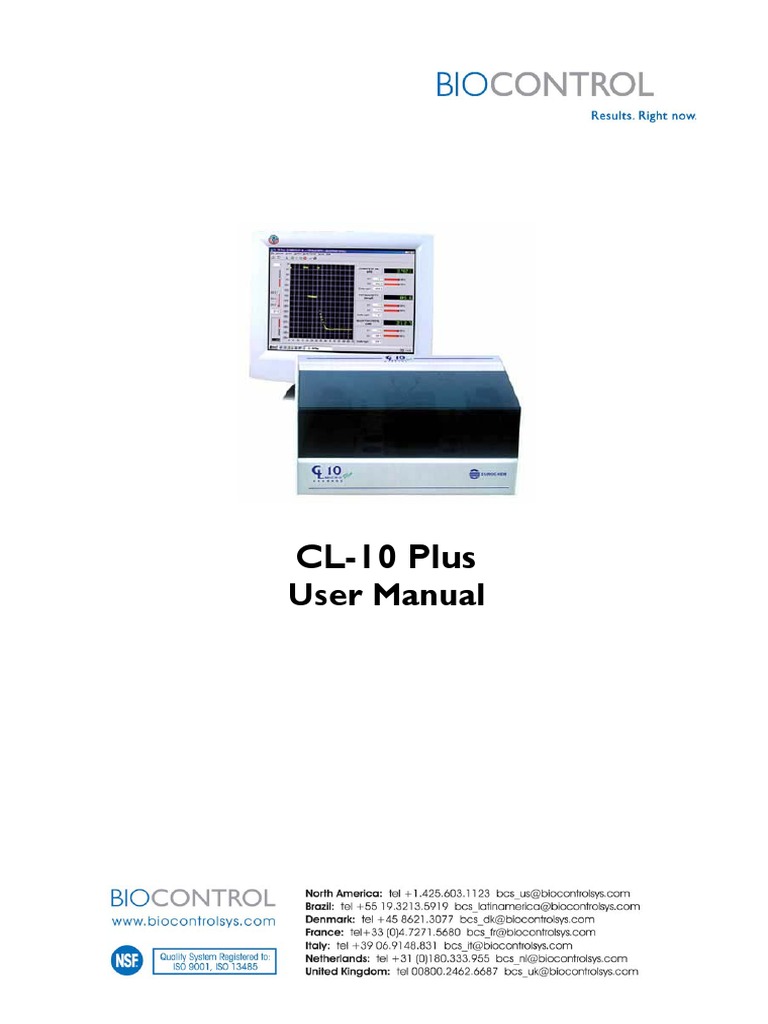 CL10 PLUS - User Manual Vers 0 2 Eng | PDF | Titration | Chemistry