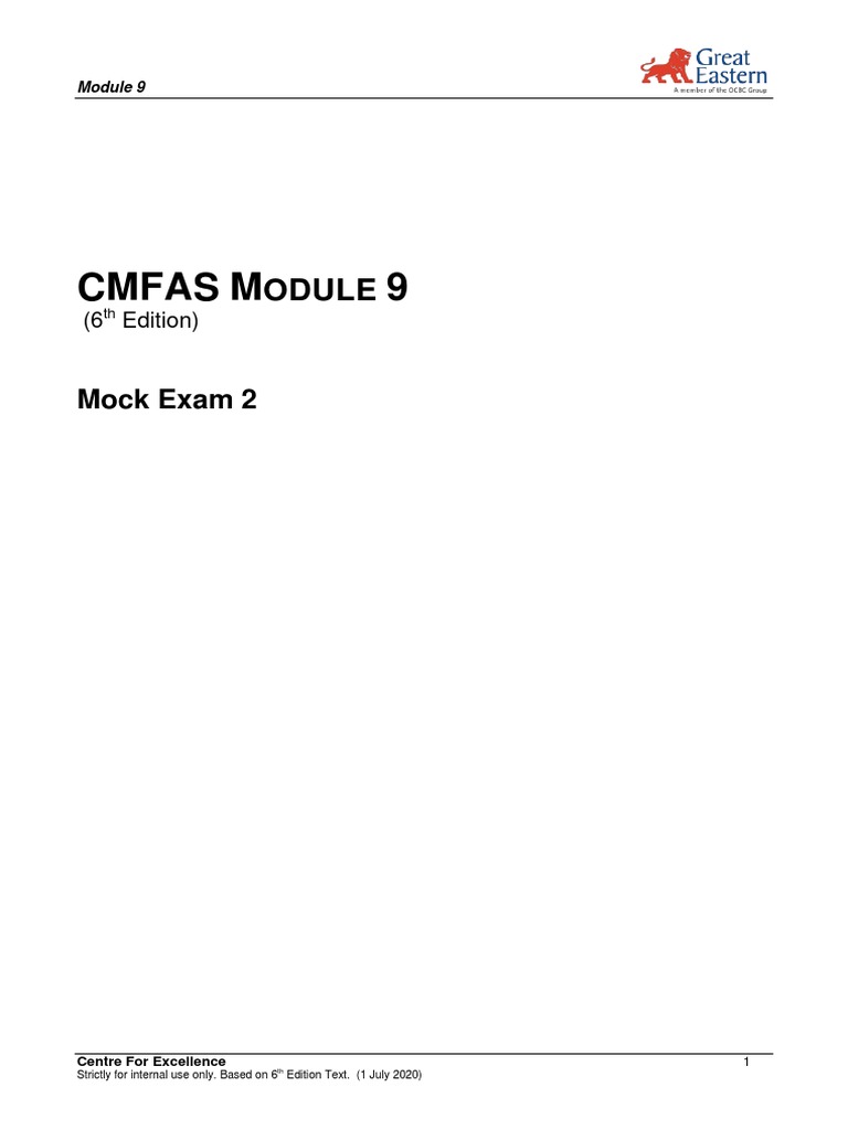 CMFAS Module 9 Mock Exam Insights | PDF | Insurance | Life Insurance
