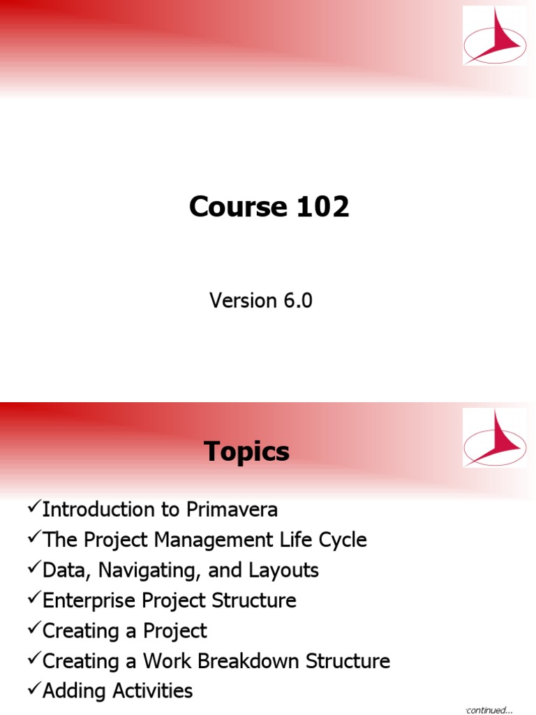 Primavera Training p6 | PDF | Project Management | Menu (Computing)