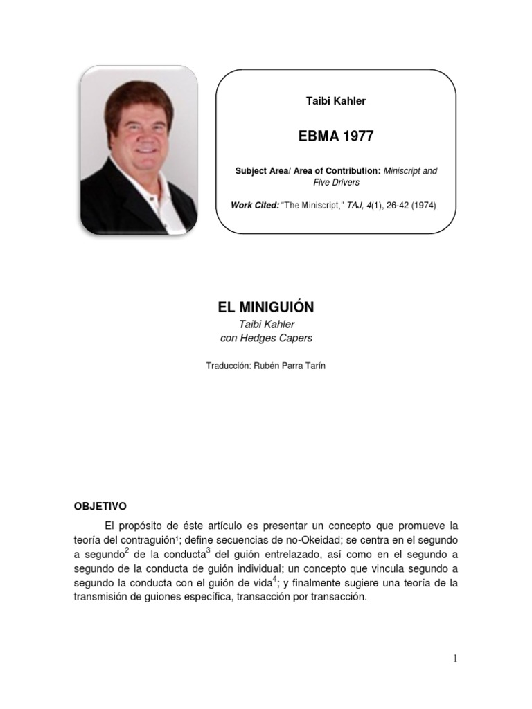 1977 El Miniguion - Taibi Kahler | PDF | Comportamiento | Adultos
