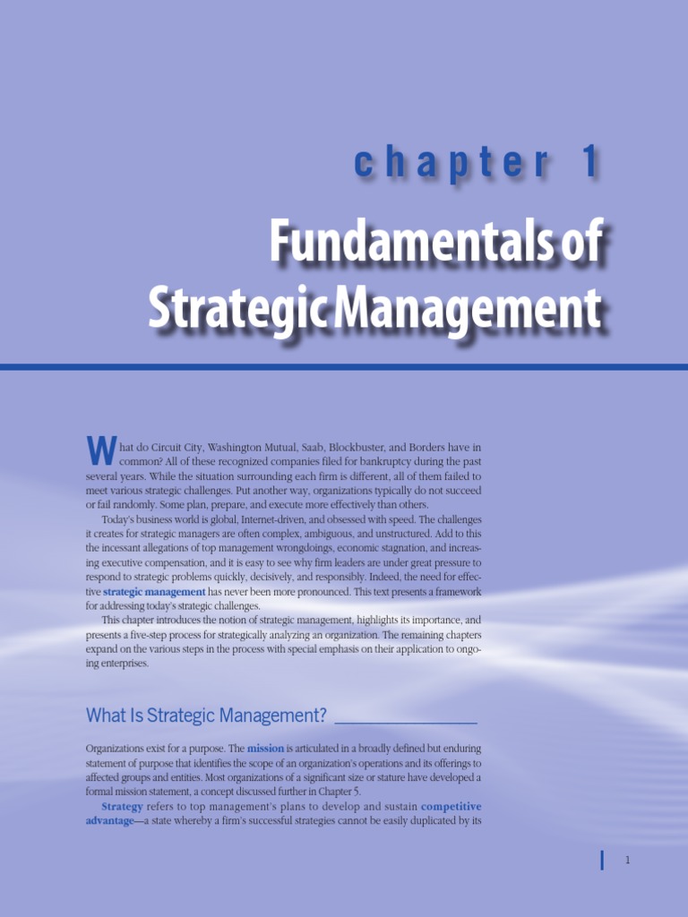 Chapter 1 Fundamentals of Strategic Management | PDF | Strategic ...
