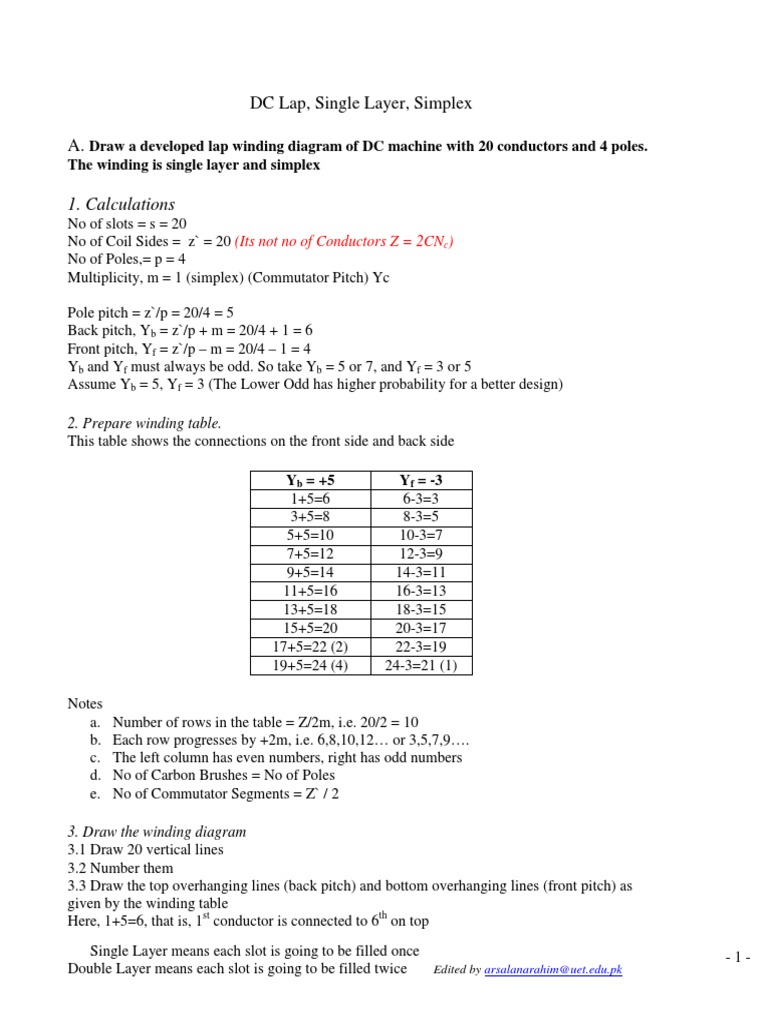 DC Machine Lap Winding Diagrams | PDF | Electrical Components ...