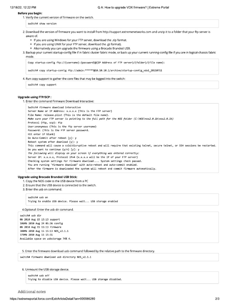 VDX Firmware Upgrade | PDF